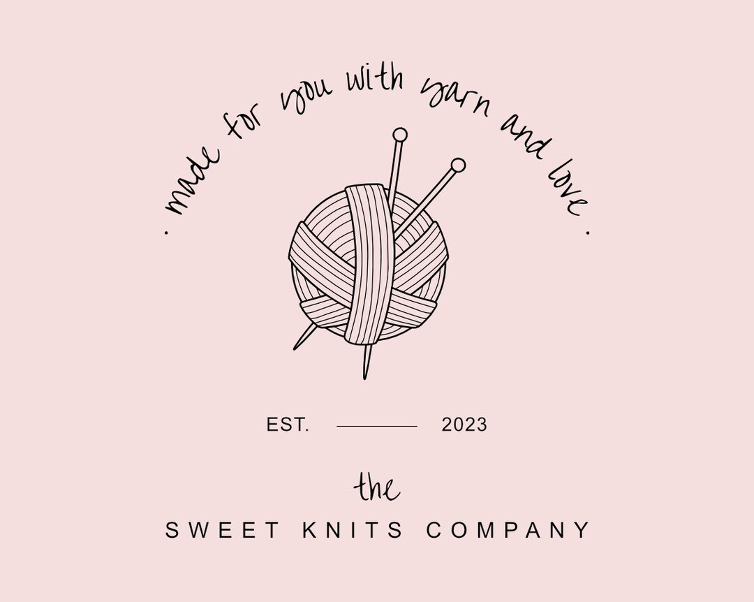 Premade Logo Design, Knitting Logo, Yarn Wool Logo, Knitting Needles ...