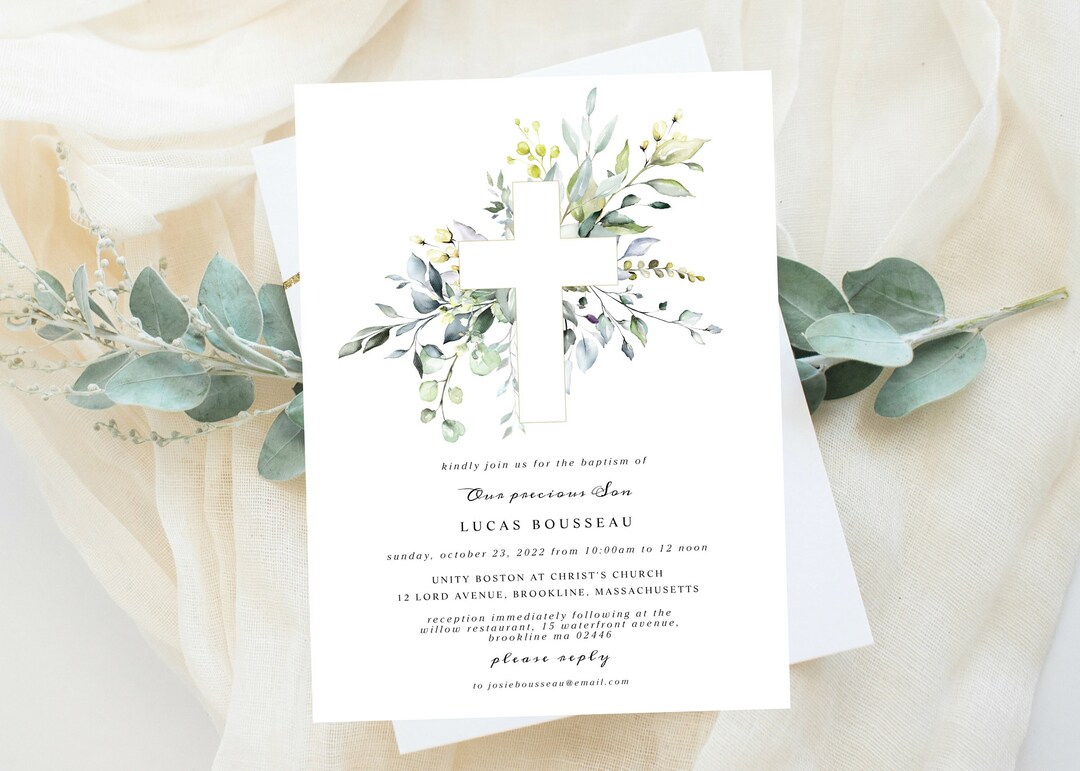 Baptism Invitation Editable Template INSTANT DOWNLOAD - Etsy