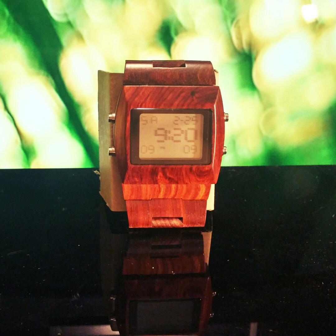 Digital Wooden Watch. Indiglo. 100% Natural Wood. Great Gift! - Etsy
