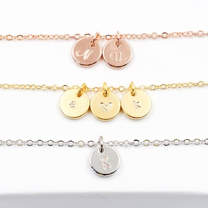 Custom Initials Bracelet, Personalized Disc Bracelet, Bridesmaid Bracelet, Gift for Bridesmaid ...