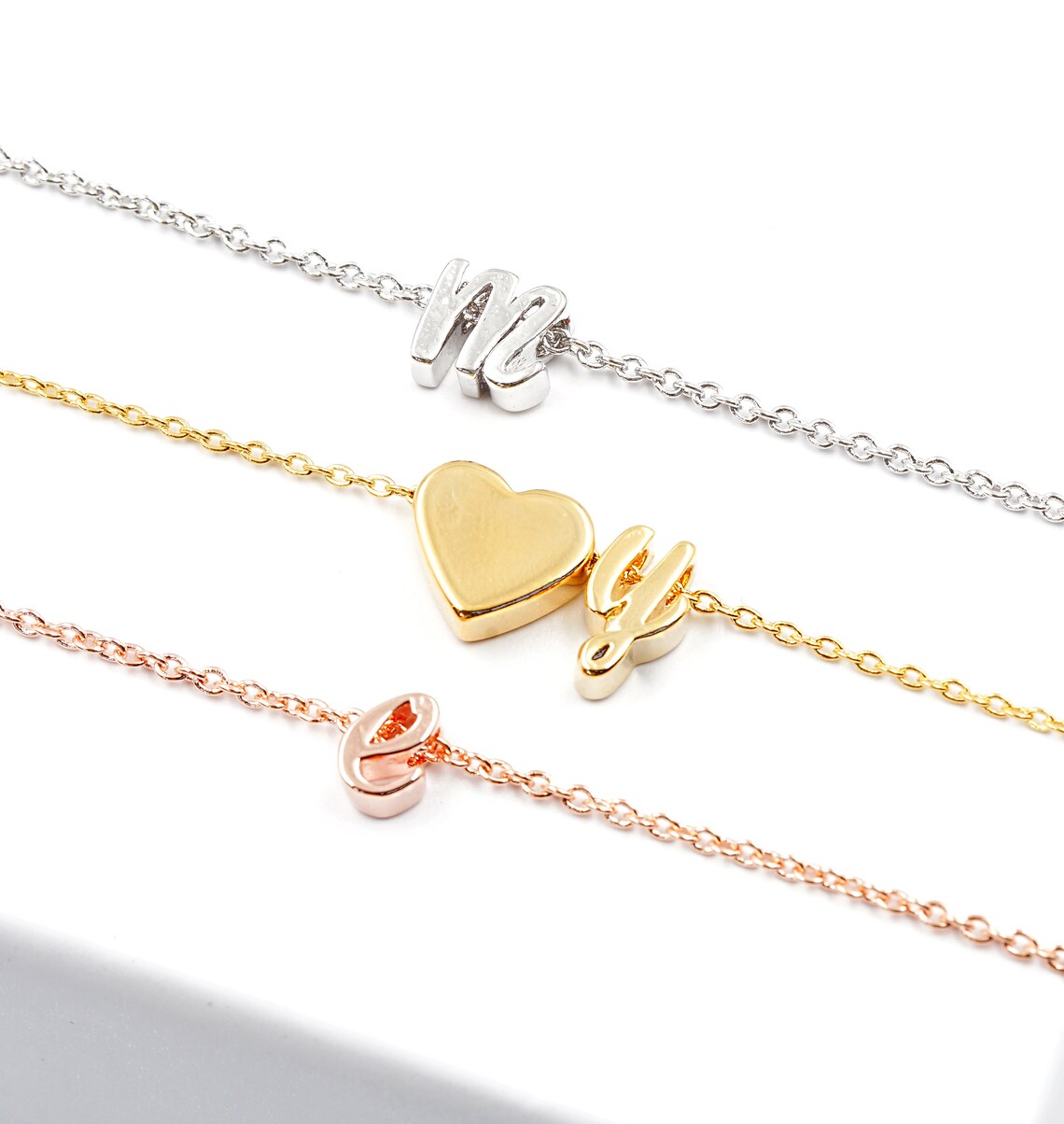 Dainty Initial Bracelet Friendship Gift for Her Initials - Etsy