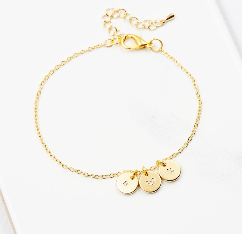 Custom Initials Bracelet Personalized Disc Bracelet - Etsy