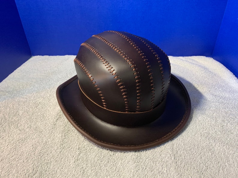 Handmade Leather Bowler Hat - Etsy