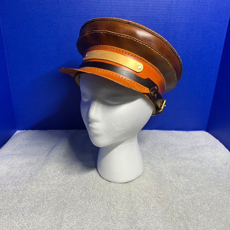 Leather Captains Hat - Etsy