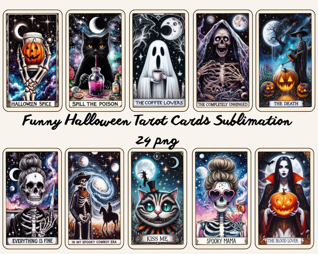 Halloween Tarot Cards Bundle Clipart, Tarot Card Png, Spooky Tarot Card ...