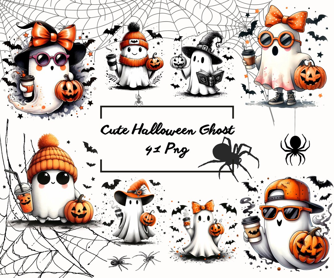 Cute Halloween Ghost Png, Cute Ghost Png, Too Cute to Spook Png, Ghost ...