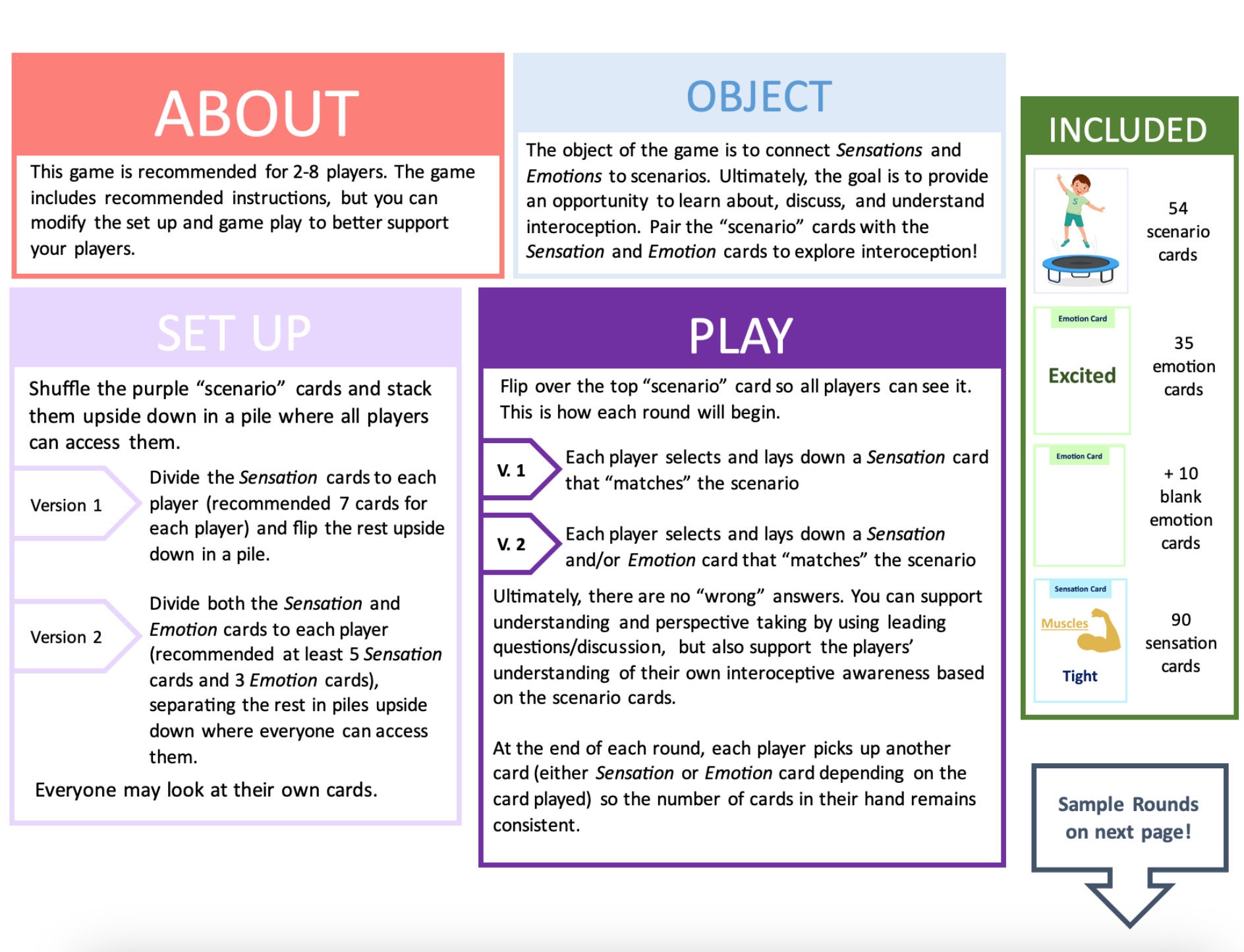 Interoception Card Game - Etsy
