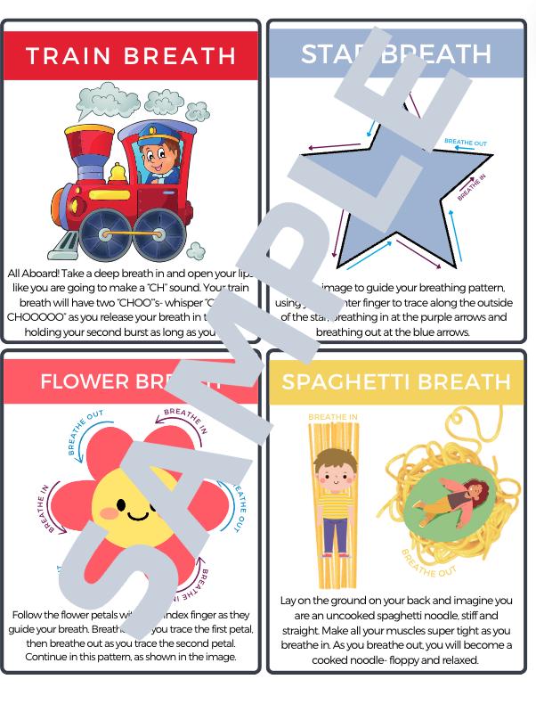 Breathing Cards- Printable Breathing Pattern Activities for Self ...