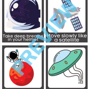 Outer Space Gross Motor Cards - Etsy