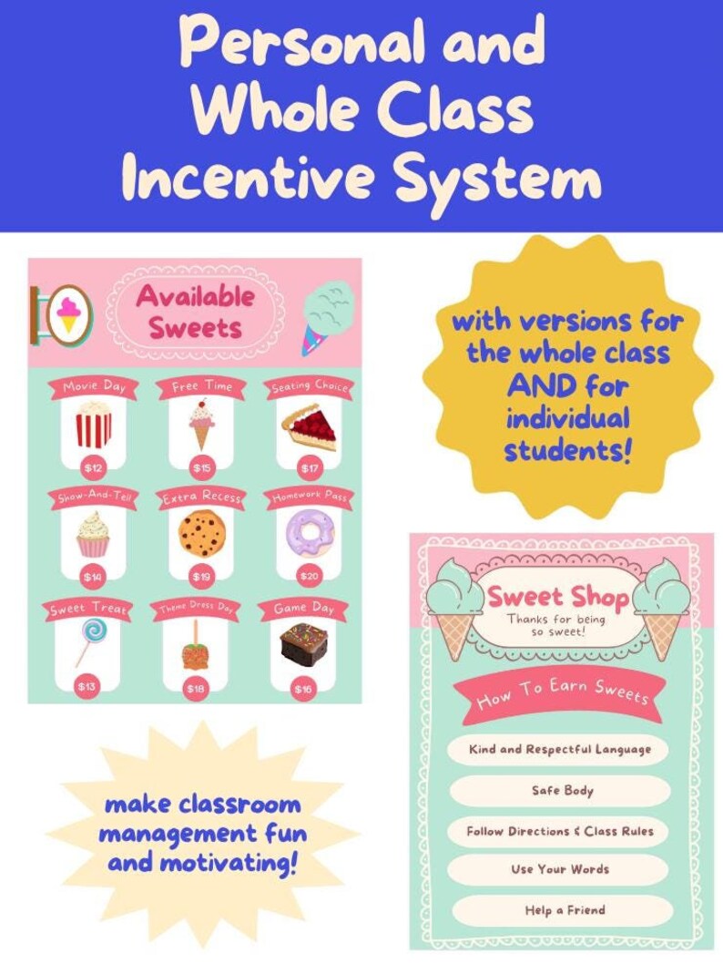 Sweet Shop: Classroom Incentive System for Whole Class OR Individual ...