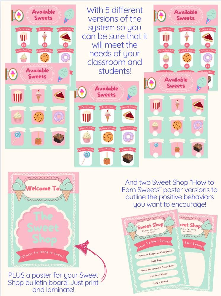 Sweet Shop: Classroom Incentive System for Whole Class OR Individual ...