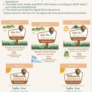 National Park-themed Birthday Invitation Made-to-order Digital File - Etsy
