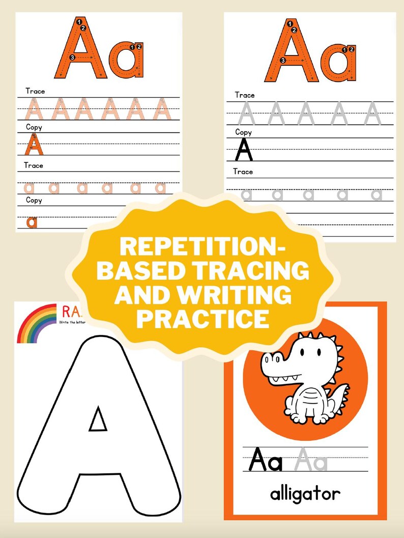 The Letter A Practice Worksheet Packet - Etsy