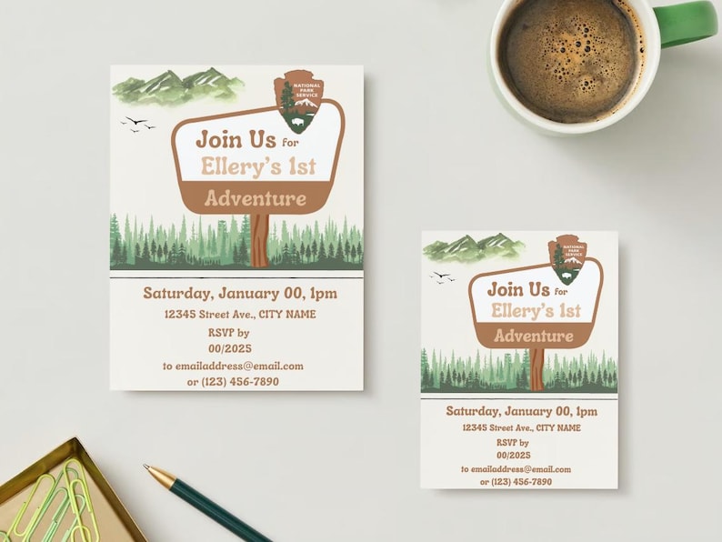 National Park-themed Birthday Invitation Made-to-order Digital File - Etsy