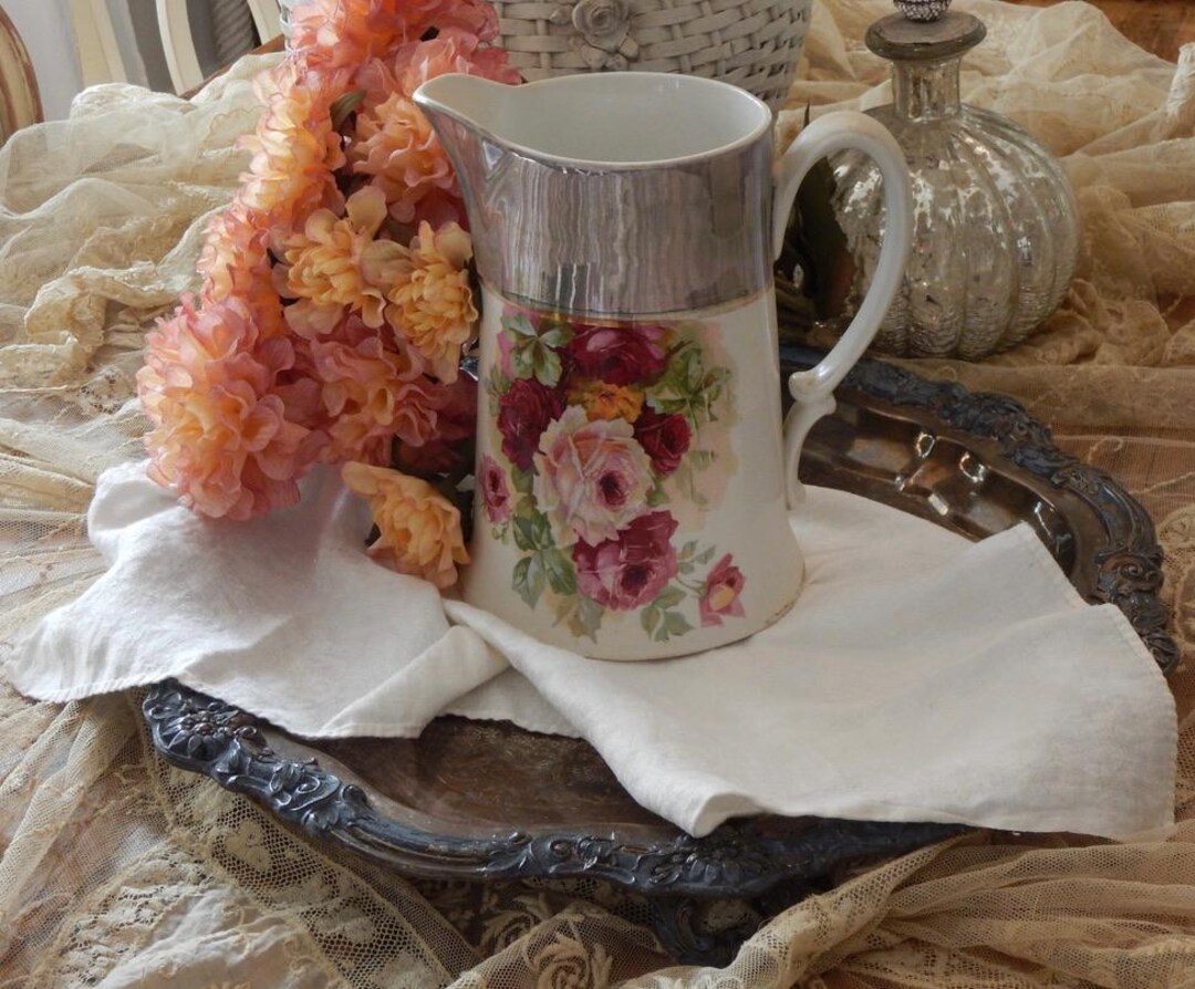 Antique~1940's Porcelain Dresden China Ironstone~roses~water/flower ...