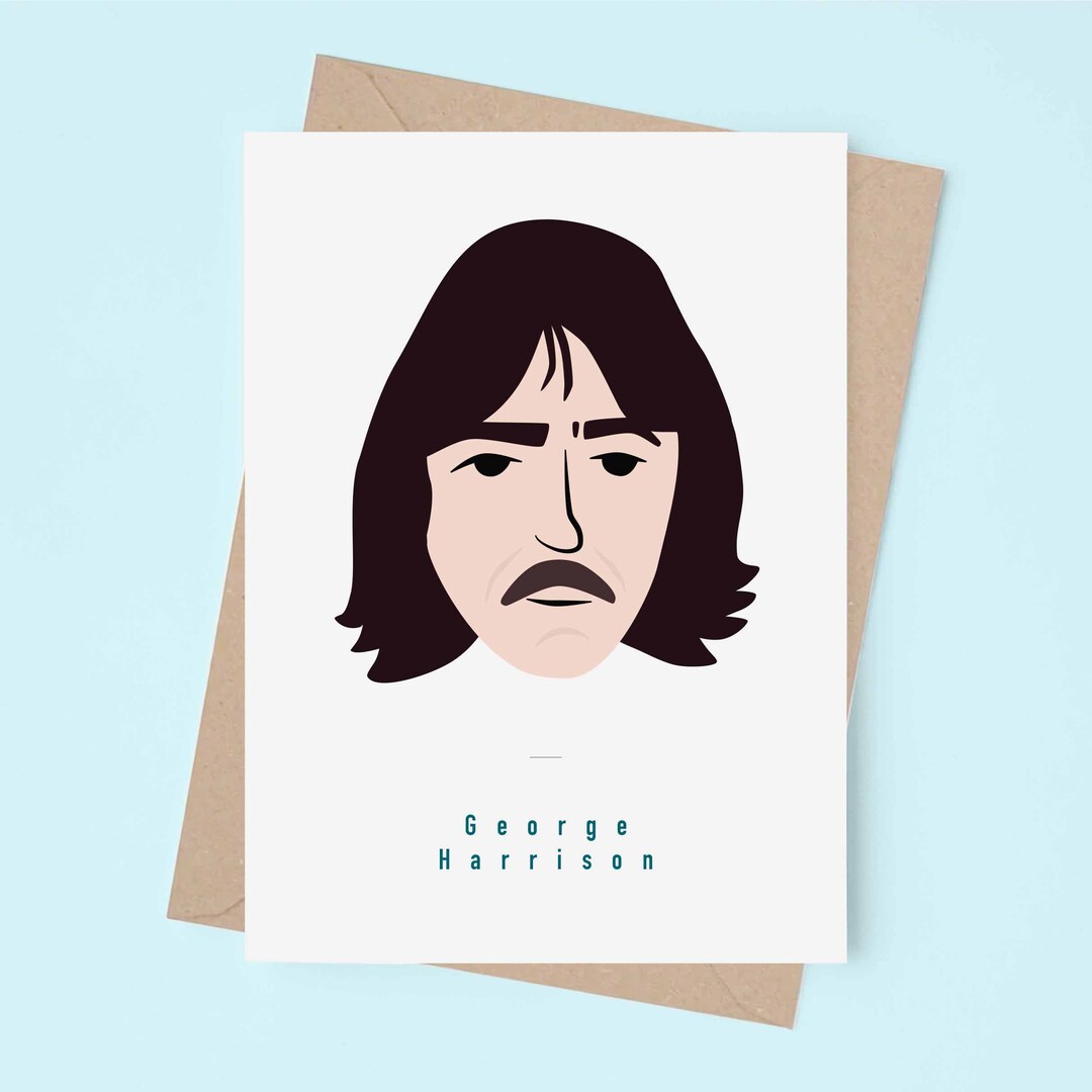 George Harrison Portrait Greeting Card Beatles A6 | Illustration ...