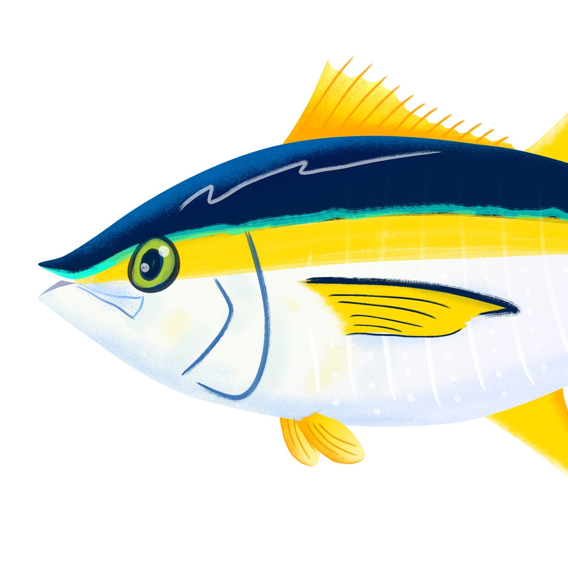 Yellowfin Tuna - Art Print A5 / A4 / A3 | Children's Wall Decor ...
