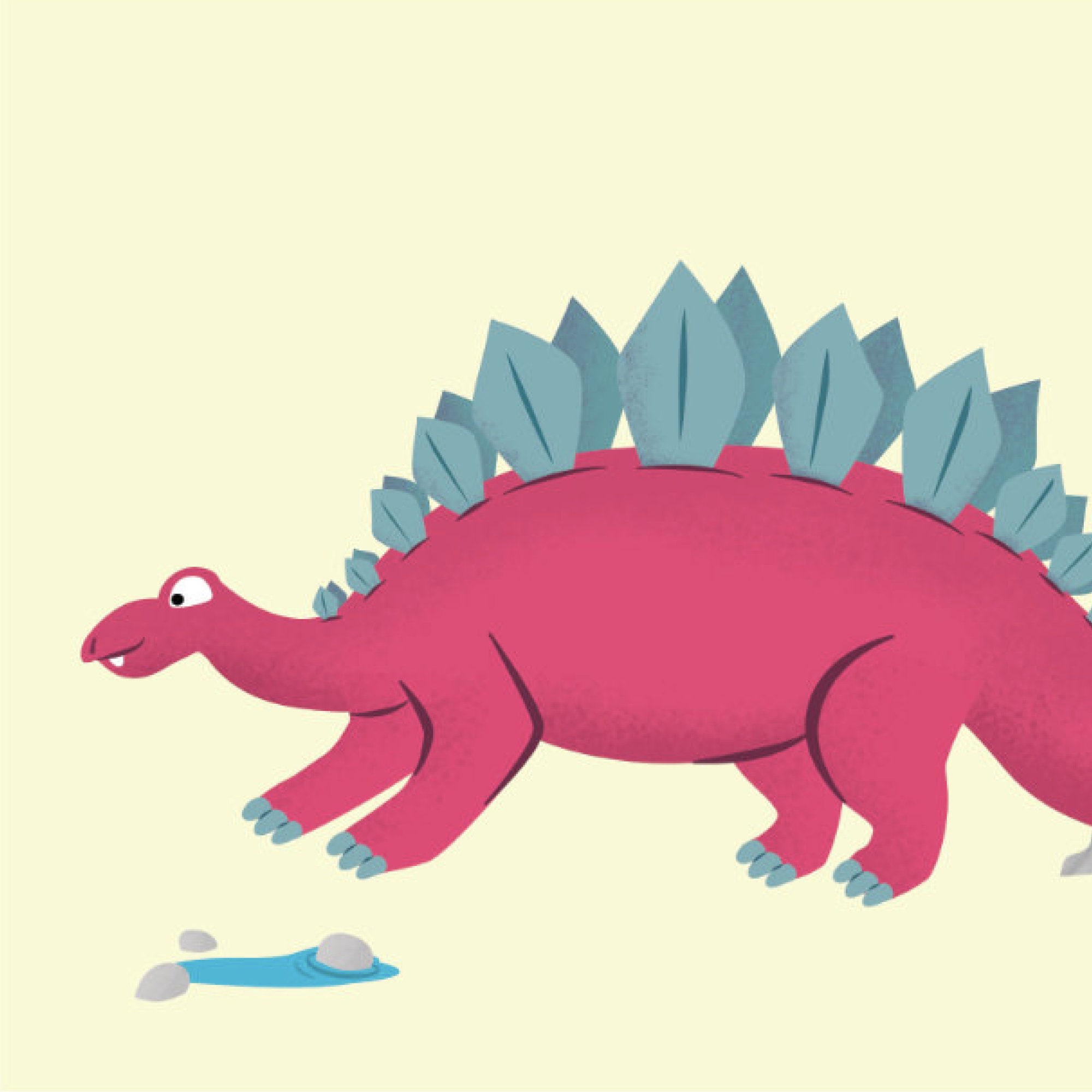 Stegosaurus Art Print Spiky Dinosaur A5 / A4 / A3 Children's Wall Decor ...