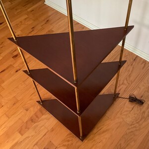 Mid Century Modern Lighted Angled Corner Display Shelf Unit Walnut ...