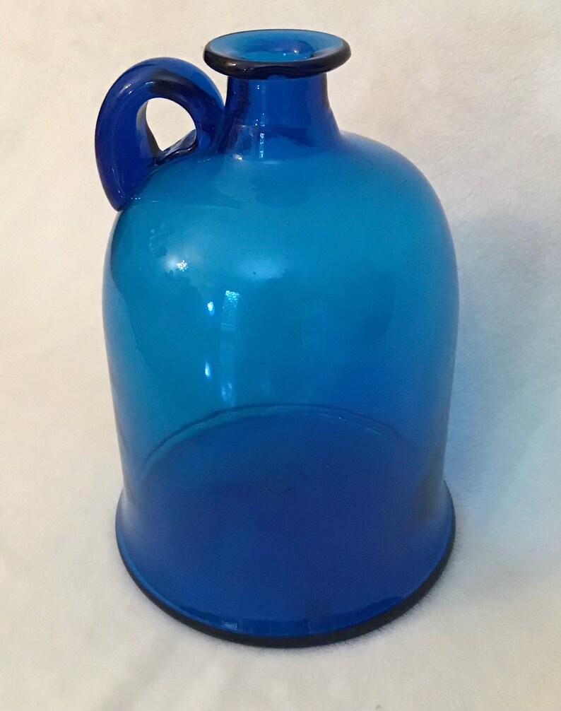 Vintage Blenko Glass Turquoise Blue Jug Decanter No. 7226S | Etsy