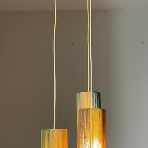Vintage 50s 60s Mid-century Triple, Multiple Color Yarn String Shades ...