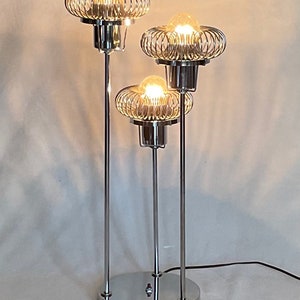 Vintage 3-light Table Lamp spring Chrome, Italy 1970 - Etsy