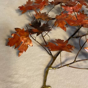 Vintage Copper Maple Leaf Wall Sculpture Artist Signed Mid-century ...