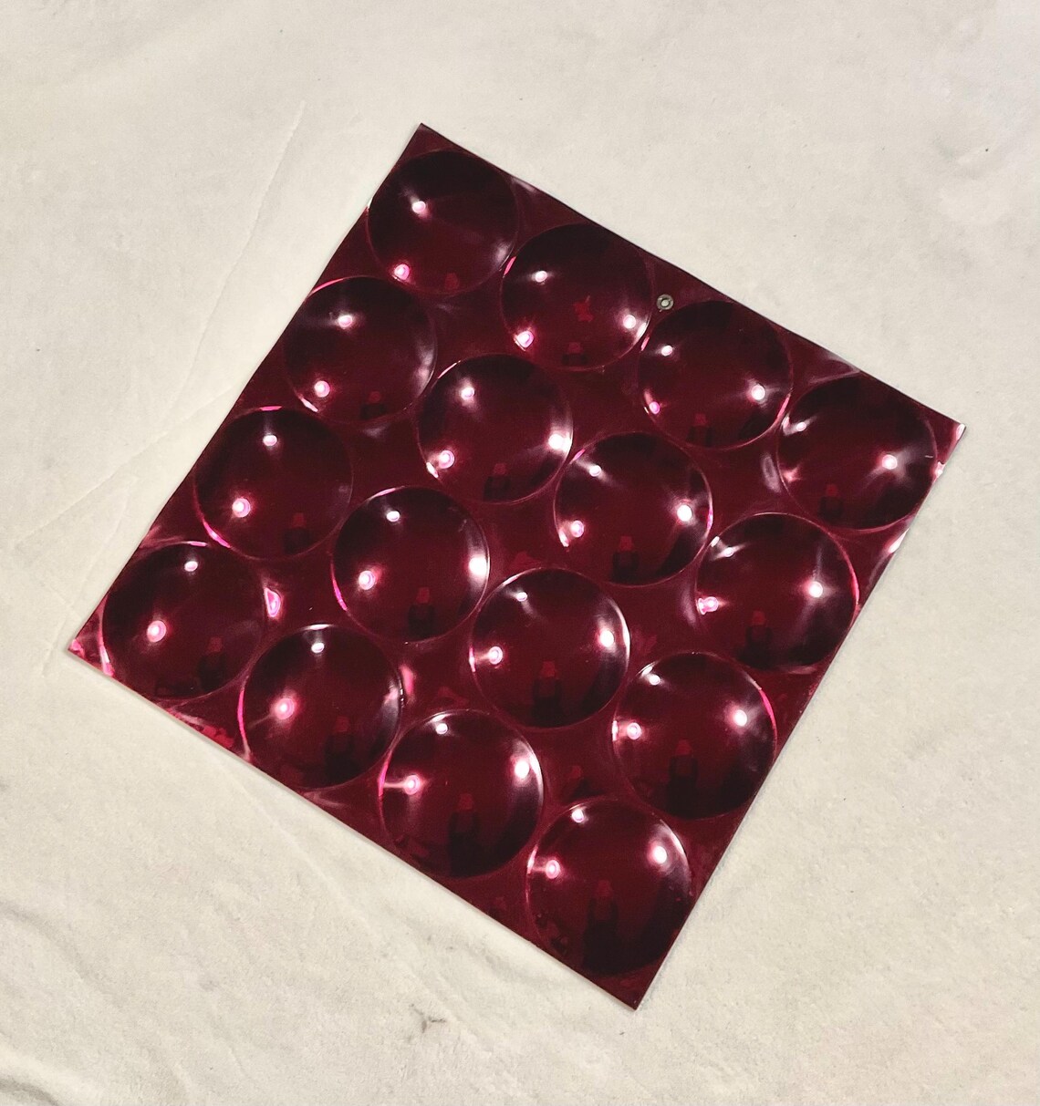 Pop Art Frameless Bubble Plexiglass Panel Mirror Cranberry MCM, C. 1970 ...