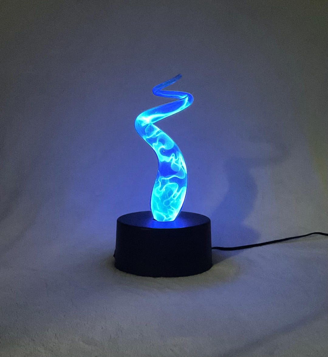 Lumisource Blue Spiral Sculpture Plasma Motion Art Lamp Light - 16” - Etsy