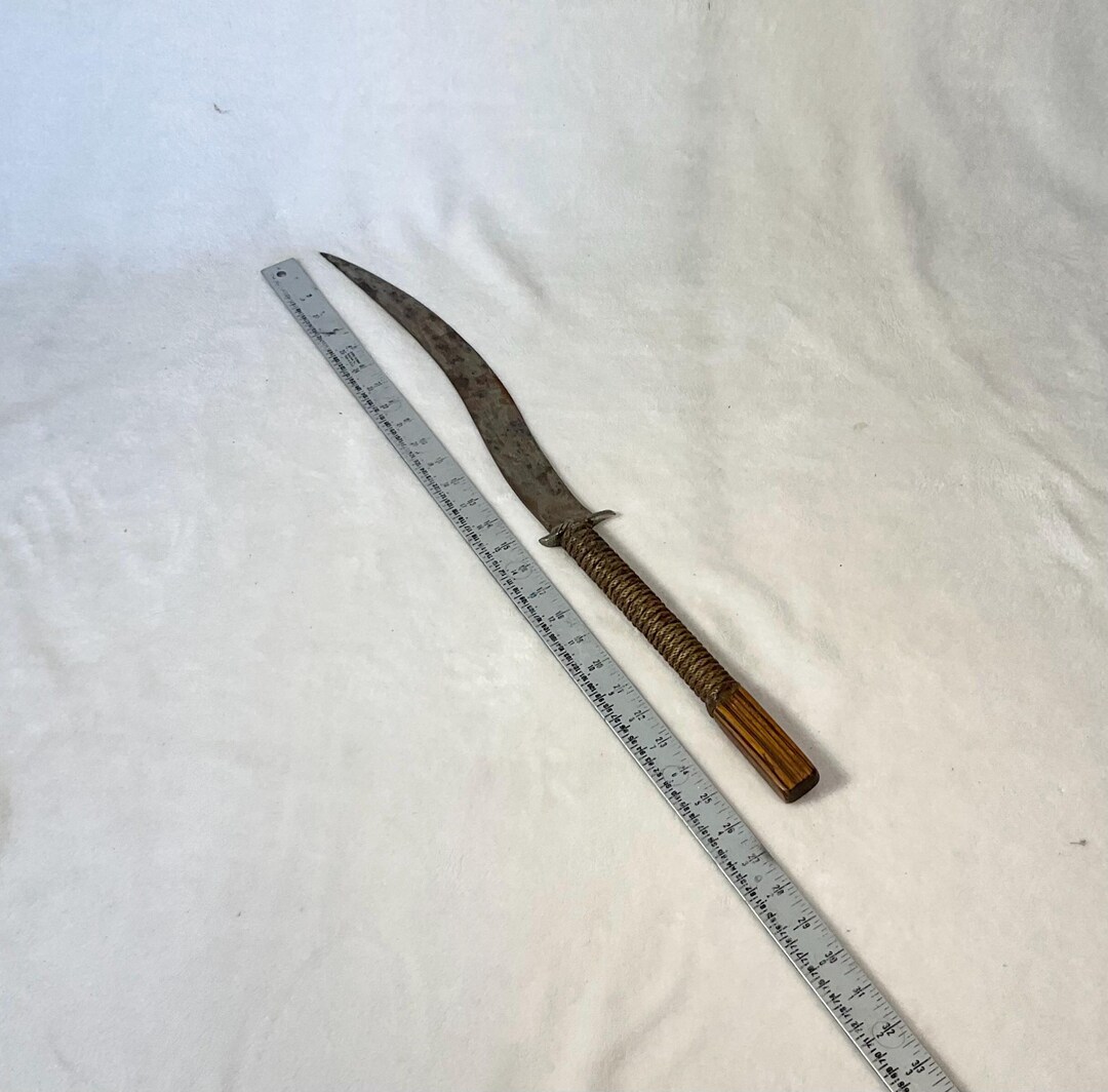 15” Steel Blade Rope Zebrawood Handle Collectible Vintage Blade Knive ...