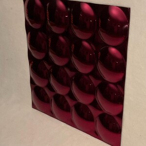 Pop Art Frameless Bubble Plexiglass Panel Mirror Cranberry MCM, C. 1970 ...