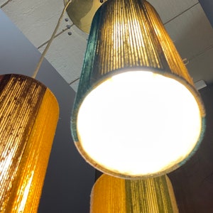 Vintage 50s 60s Mid-century Triple, Multiple Color Yarn String Shades ...