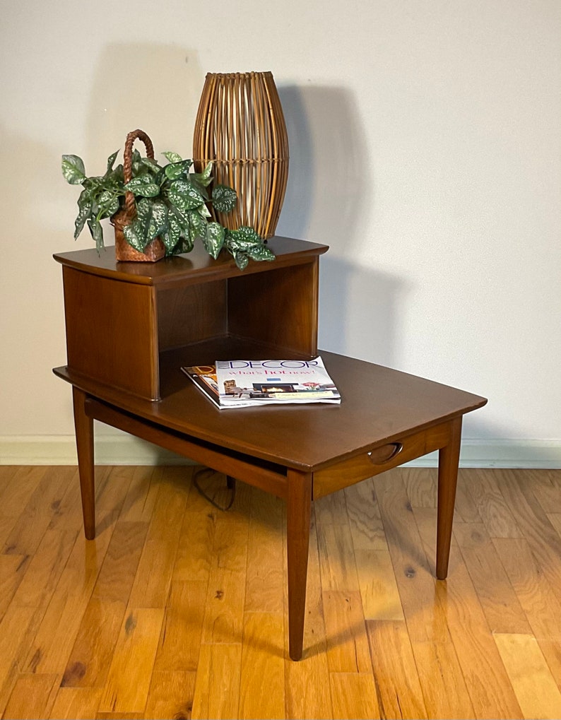 Mid-century Modern Walnut Heritage Lamp Table Step Table End - Etsy