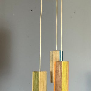 Vintage 50s 60s Mid-century Triple, Multiple Color Yarn String Shades ...