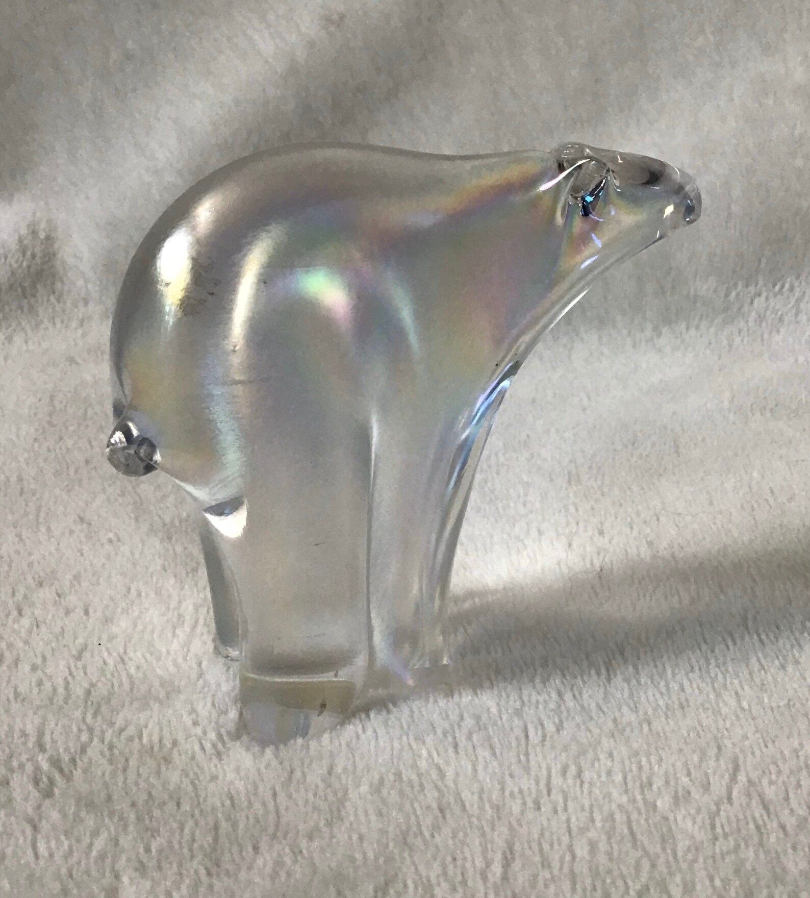 Vintage Hand Blown Clear Glass Polar Bear Figurine Statue Mama - Etsy