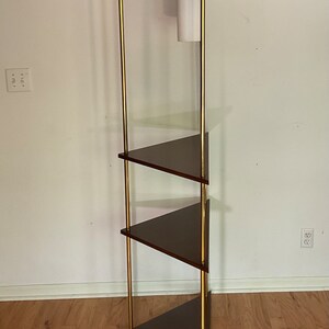 Mid Century Modern Lighted Angled Corner Display Shelf Unit Walnut ...