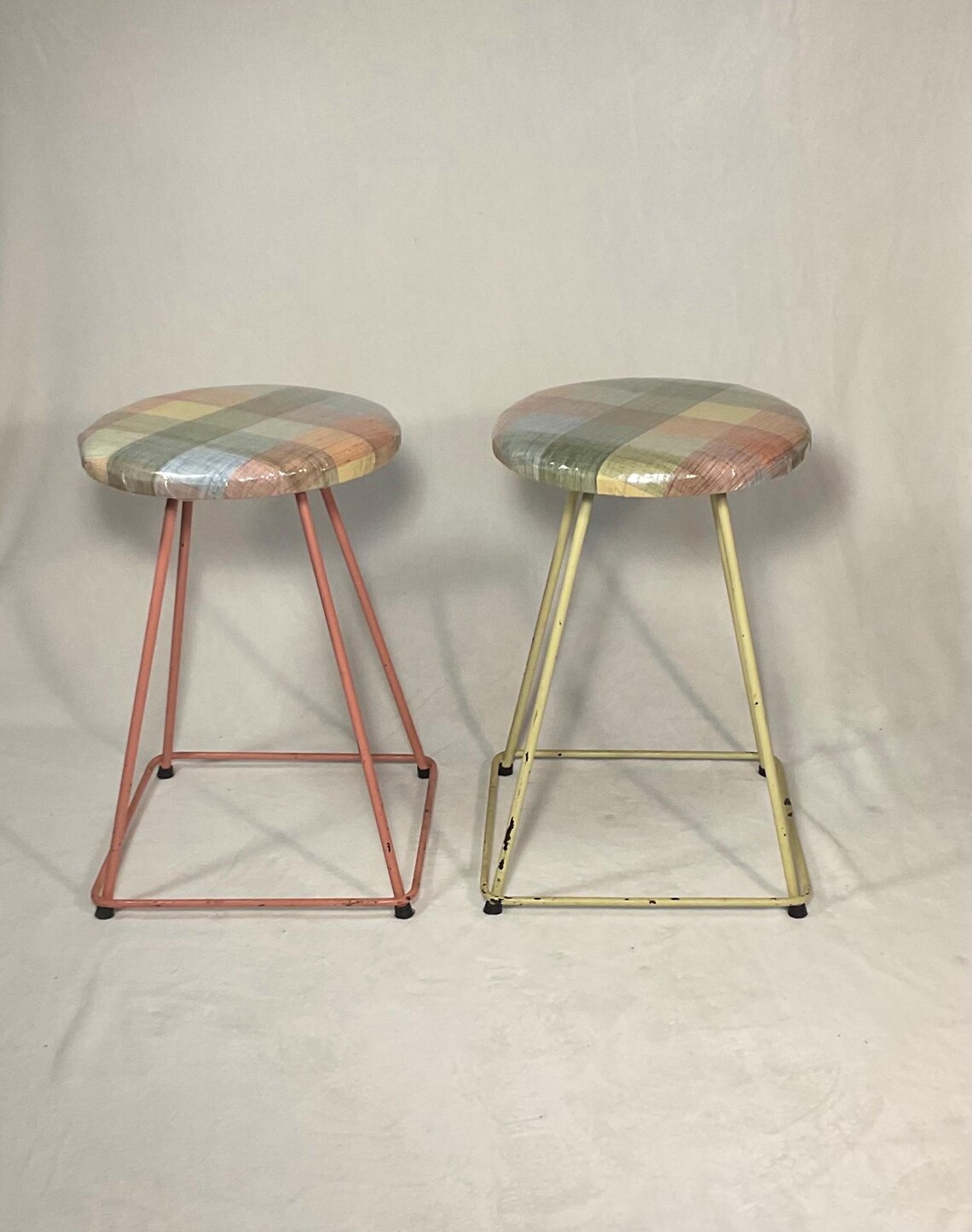 Vintage 1950s Seng of Chicago Swivel Wrought Iron Stools, Set of 2 - Etsy