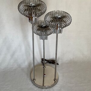 Vintage 3-light Table Lamp spring Chrome, Italy 1970 - Etsy