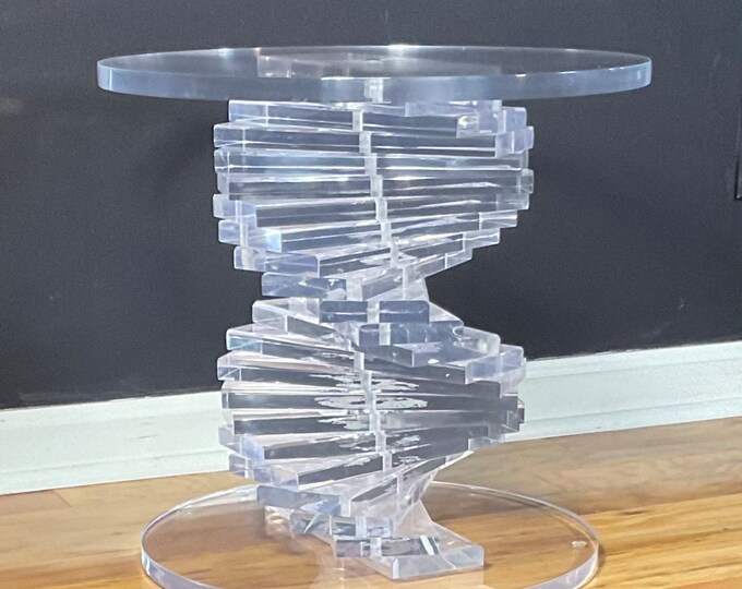1970’s Lucite Helix Spiral Stacked Twist Side End Table - Etsy