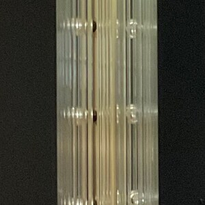 Mid Century Luxury Long Glass Rod and Brass Cylinder Chandelier ...