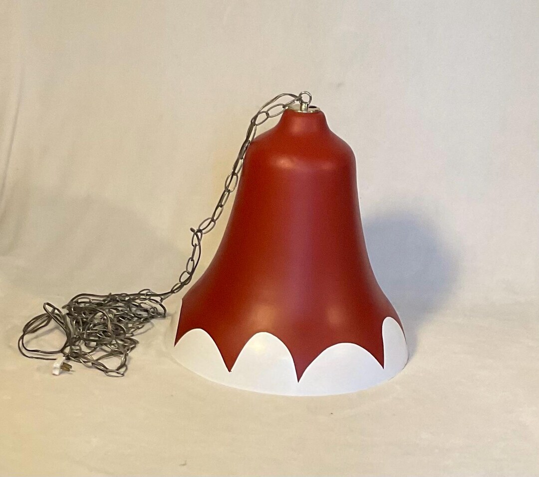 Vintage Christmas Bell Hanging Light Large Fiberglass Lighted, Circa ...