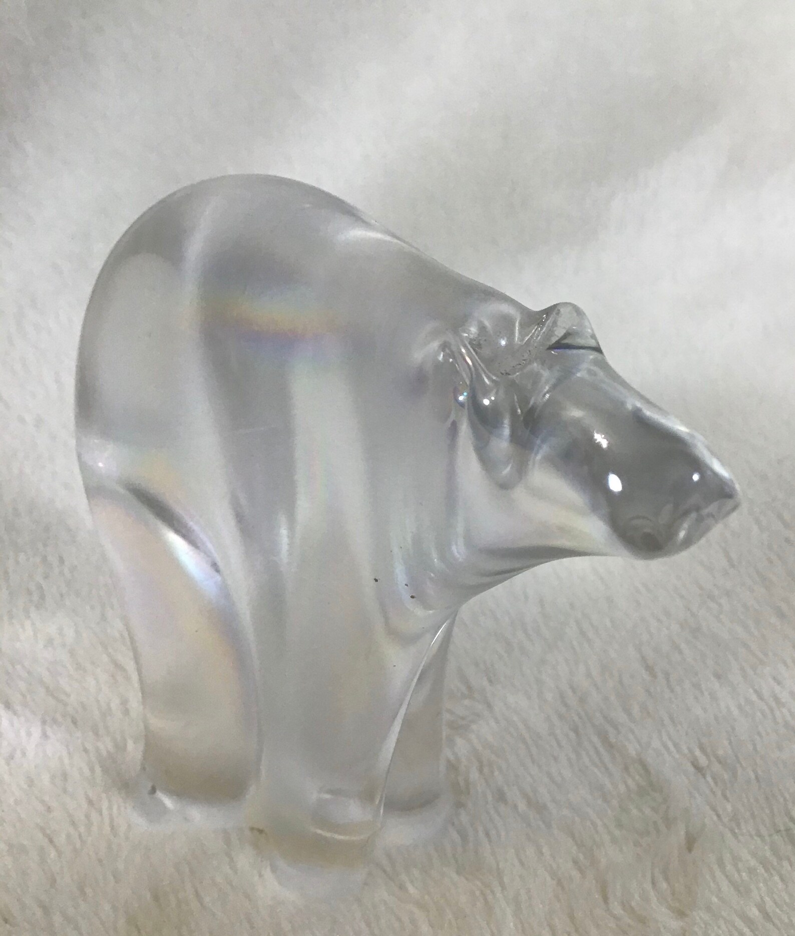 Vintage Hand Blown Clear Glass Polar Bear Figurine Statue Mama - Etsy