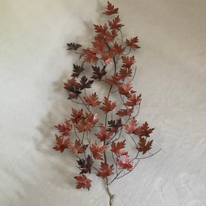 Vintage Copper Maple Leaf Wall Sculpture Artist Signed Mid-century ...
