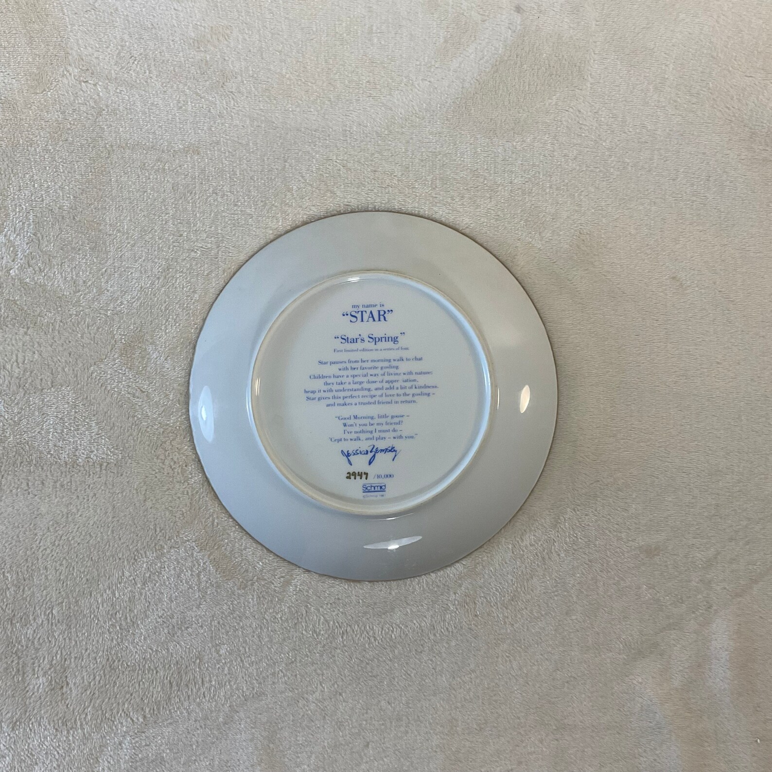 Schmid 80s Collector Plate My Name is Star stars Spring by | Etsy