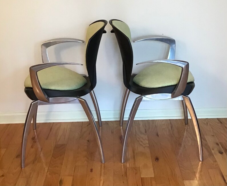 Atomic Age Space Age Cast Aluminum Os Chairs Designed by Miles Keller ...