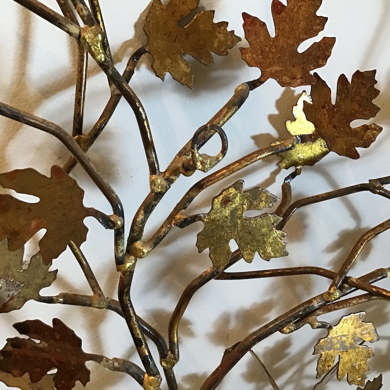 Mid Century Modern Substantial Brass Tree Metal Art Sculpture in the ...