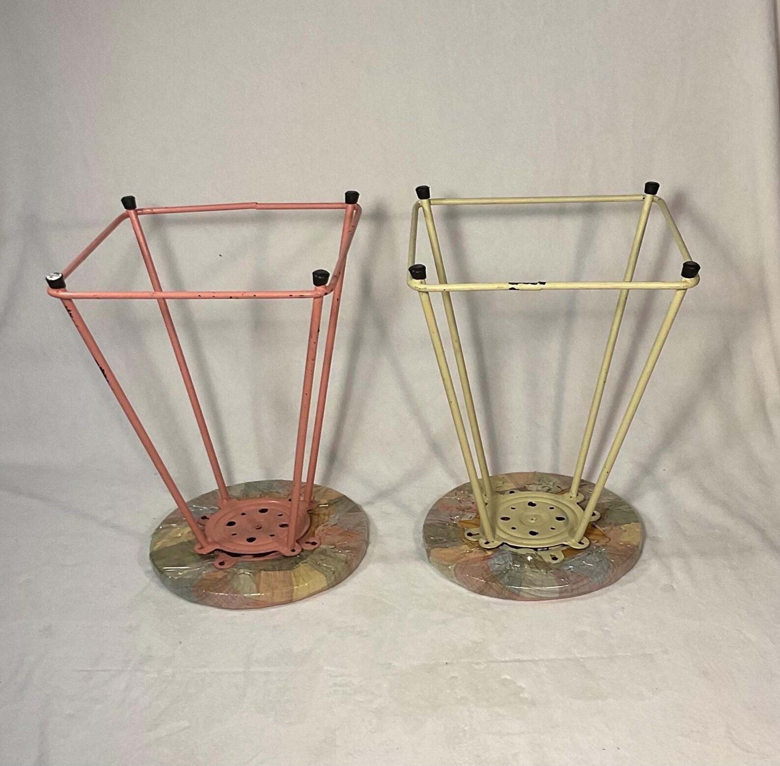 Vintage 1950s Seng of Chicago Swivel Wrought Iron Stools, Set of 2 - Etsy