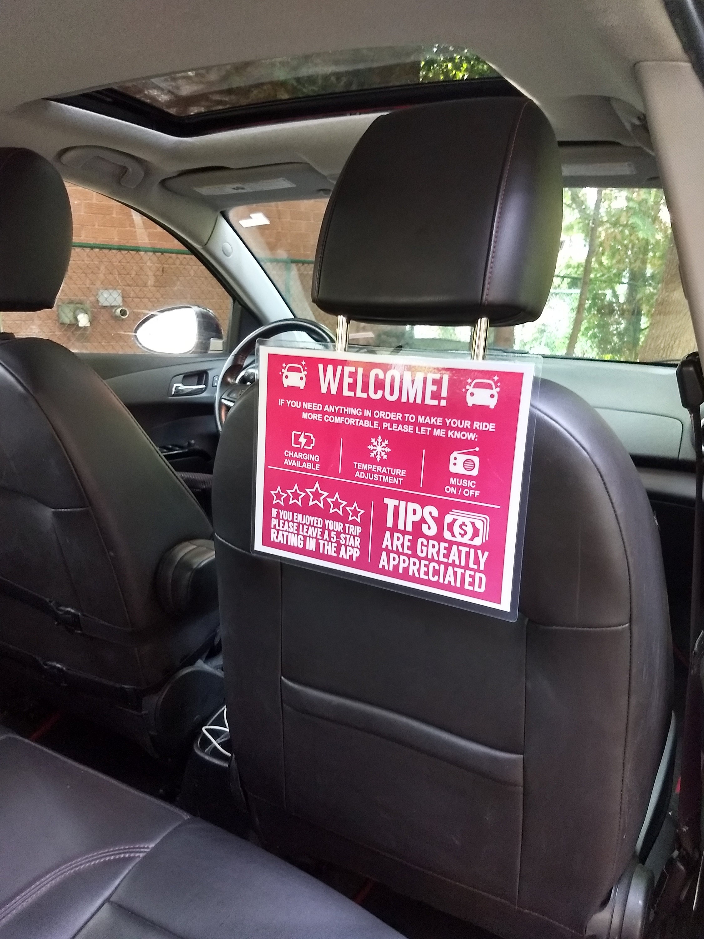 Lyft Uber Rideshare Tip Sign in PINK - Etsy