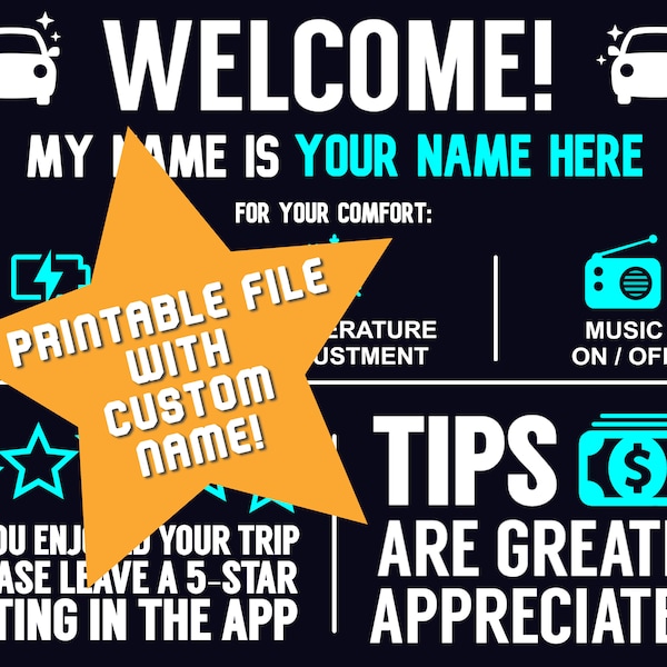 Printable Uber Sign - Etsy