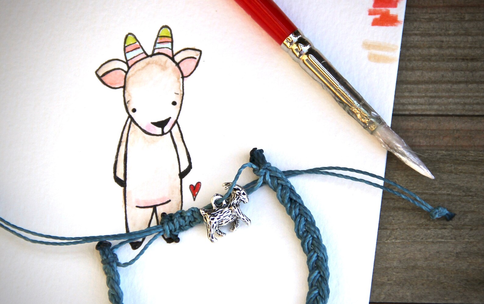 Goat Charm Bracelet Braided Friendship Bracelets Goat - Etsy